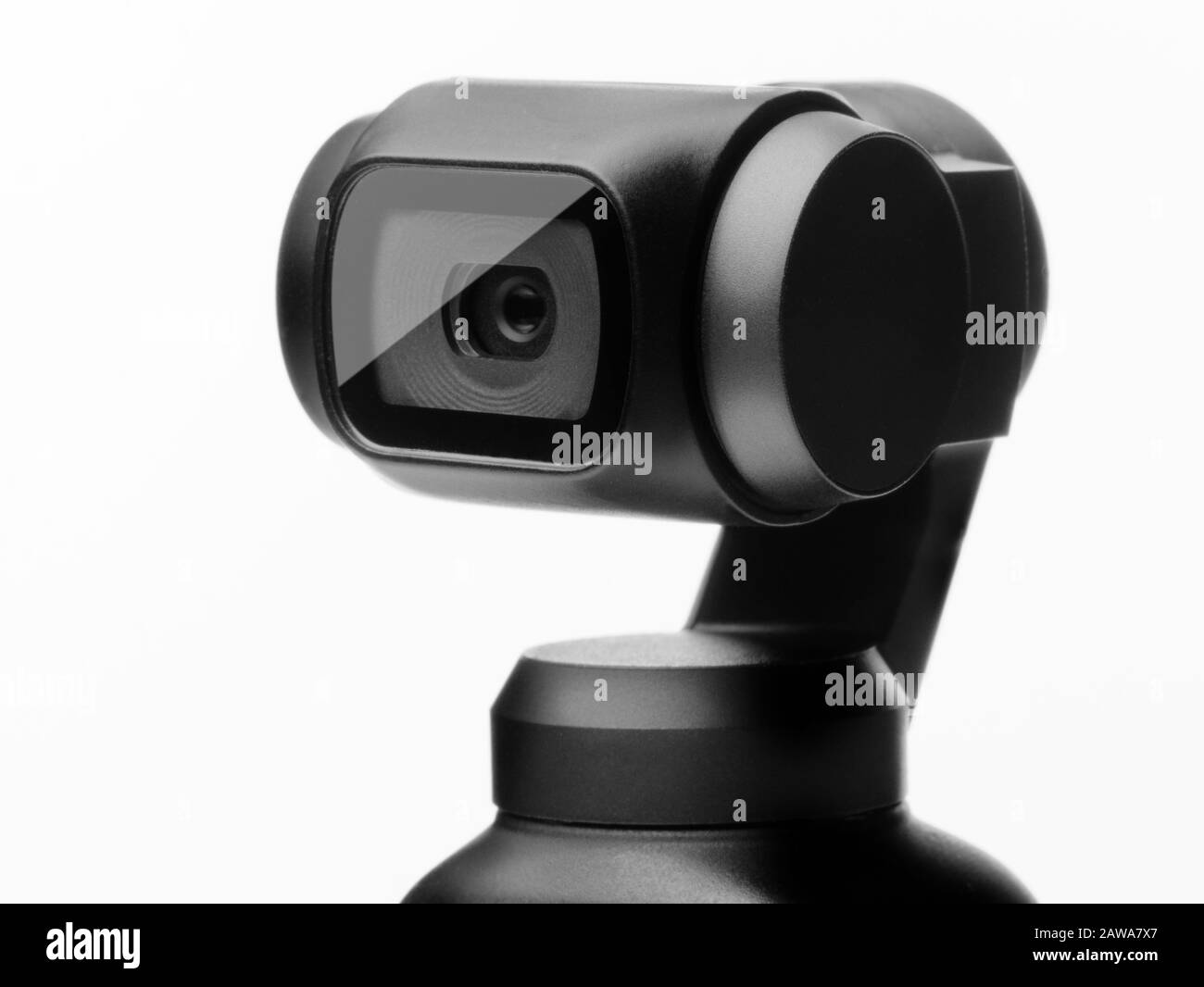 Tiny camera with gimbal closeup isolated Stock Photo - Alamy