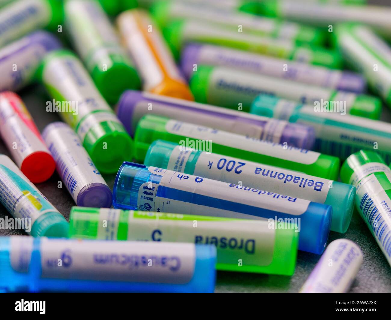 Tubes of homeopathy pills Stock Photo - Alamy