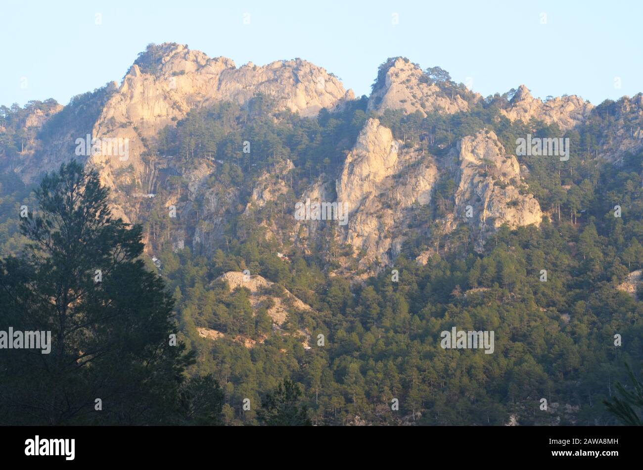 Els Ports natural park, a limestone mountain massif at the border ...