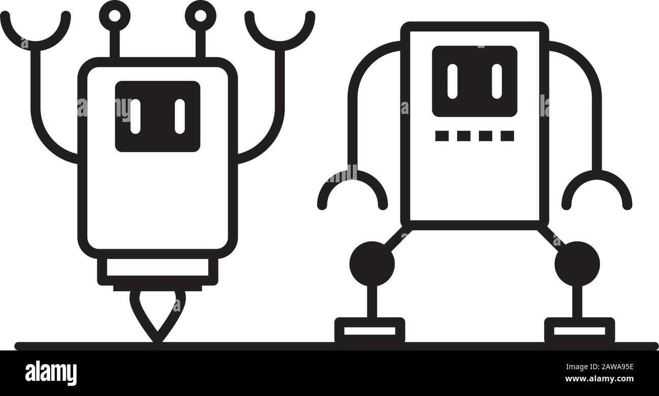 couple of robots technology icons Stock Vector Image & Art - Alamy