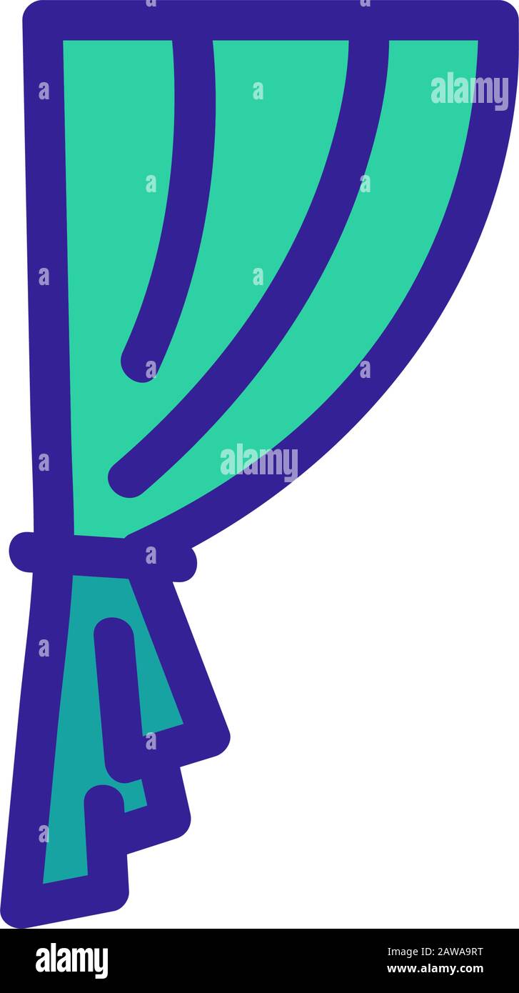 Silk fabric icon vector. Isolated contour symbol illustration Stock ...