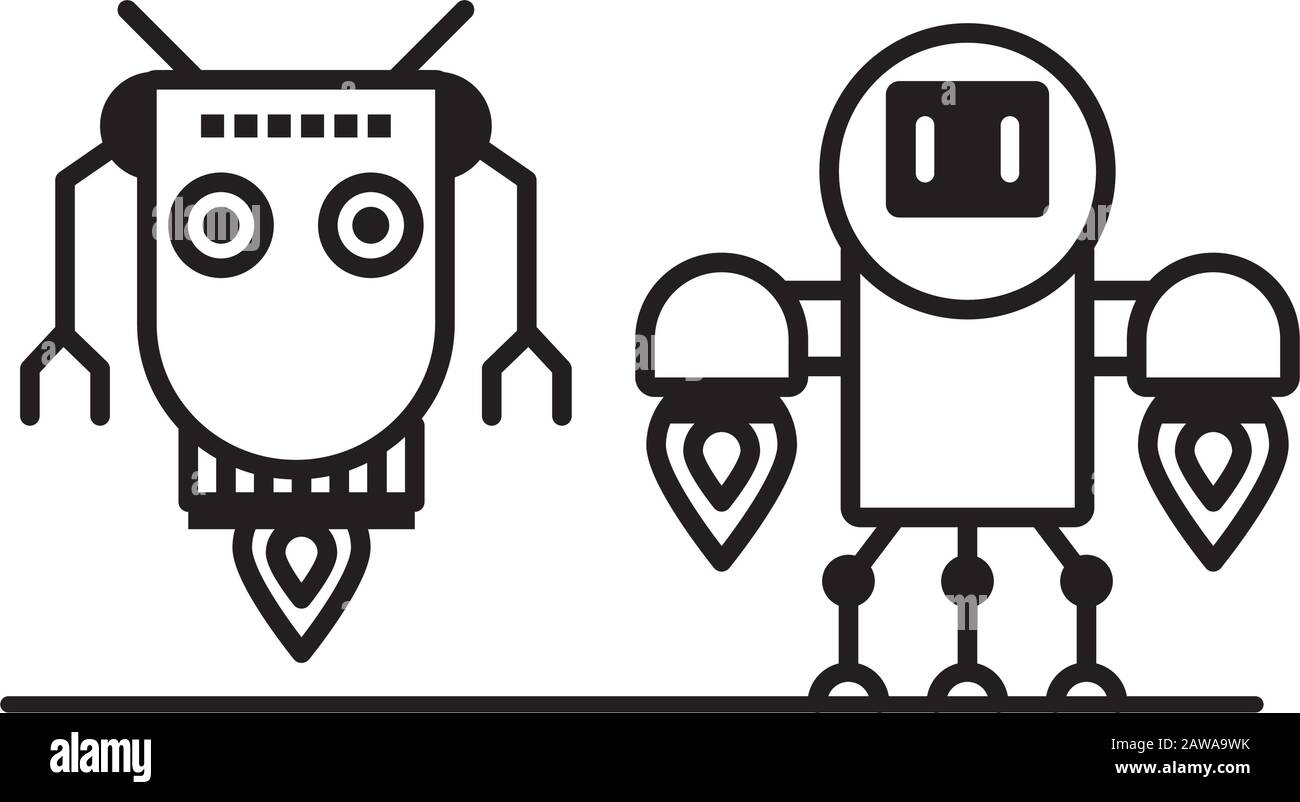 couple of robots technology icons Stock Vector Image & Art - Alamy