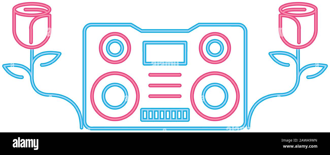 radio music player neon lights Stock Vector Image & Art - Alamy