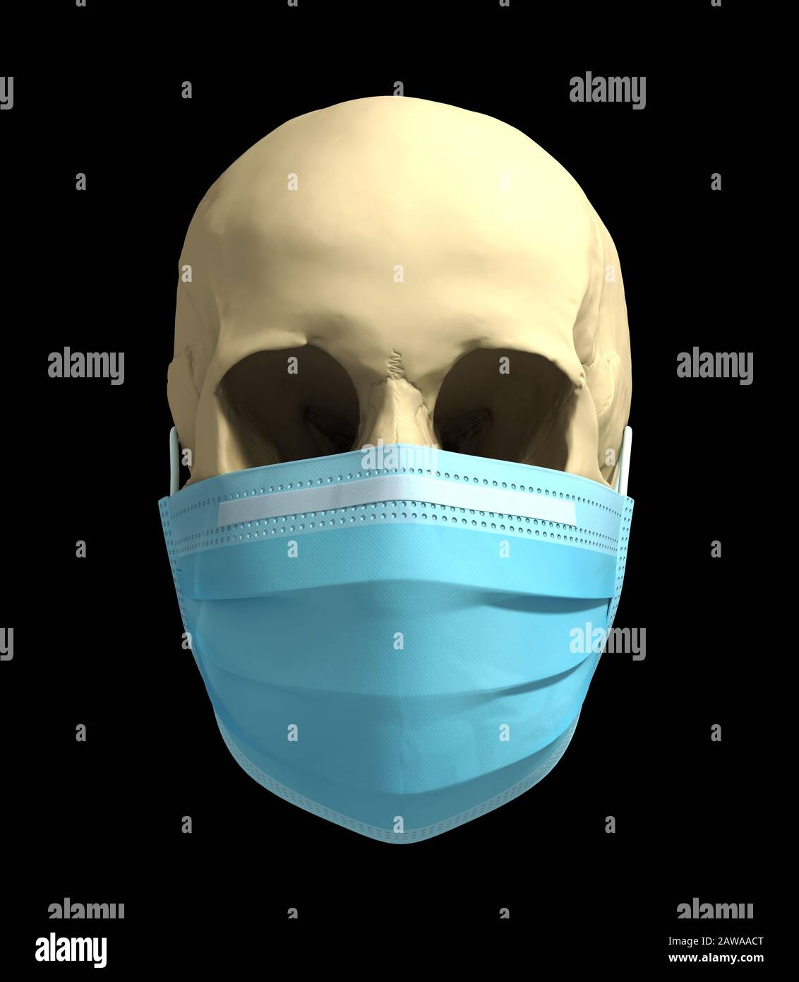 Skull In Medical Mask. Concept Of Deadly Coronavirus Epidemic Stock ...