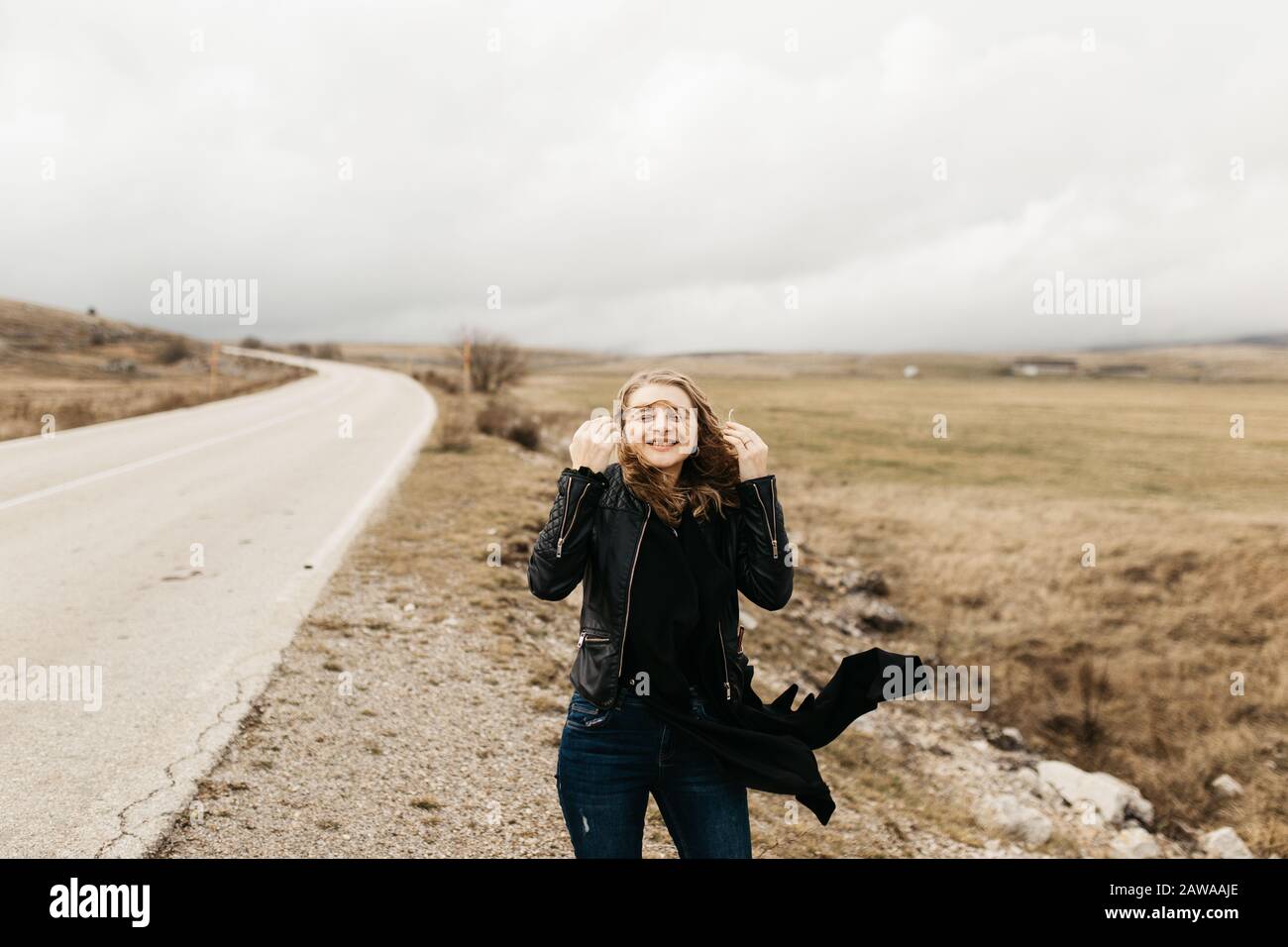 Strong Wind Blowing Woman High Resolution Stock Photography and Images ...