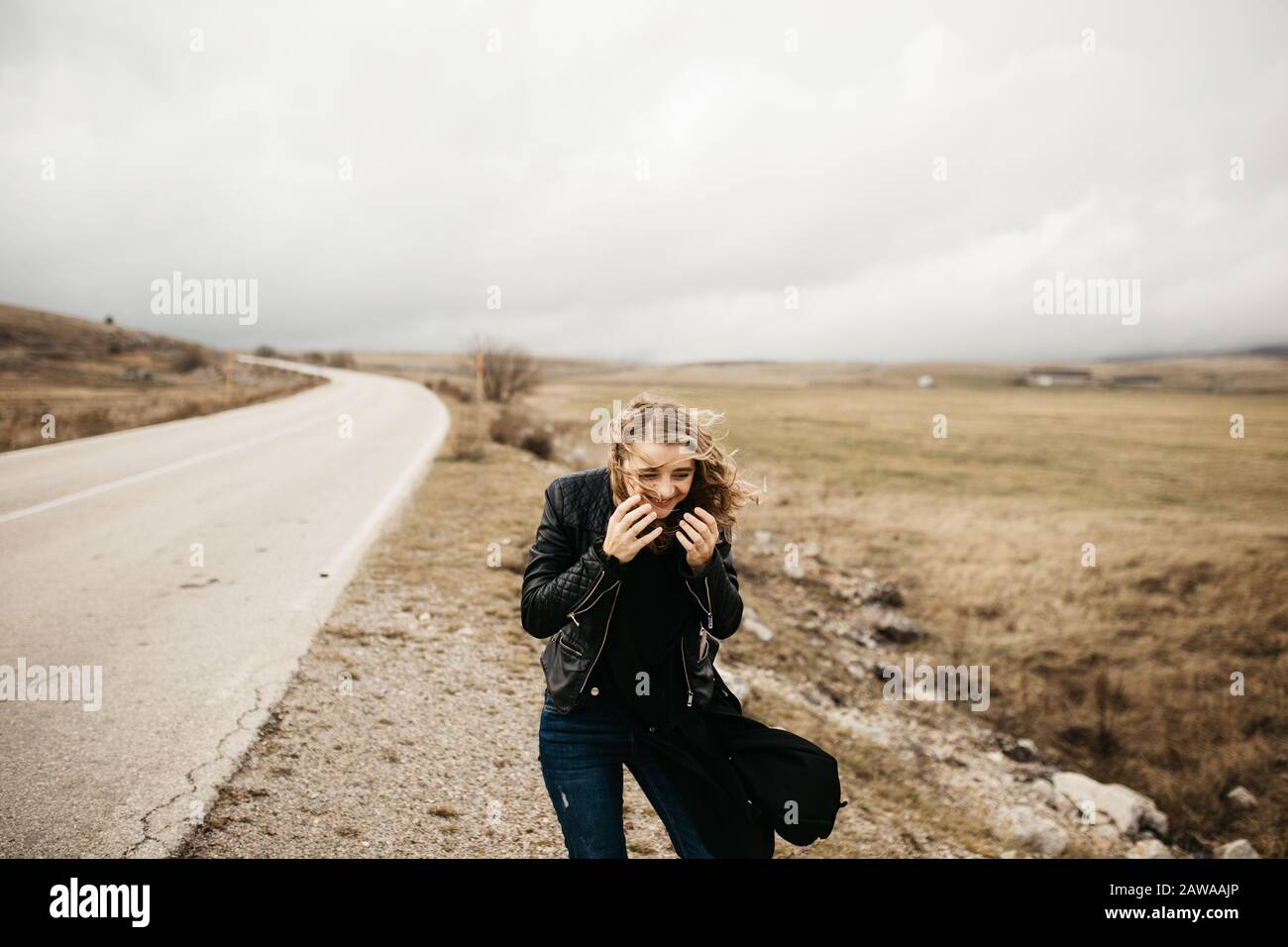 Strong Wind Blowing Woman High Resolution Stock Photography and Images ...