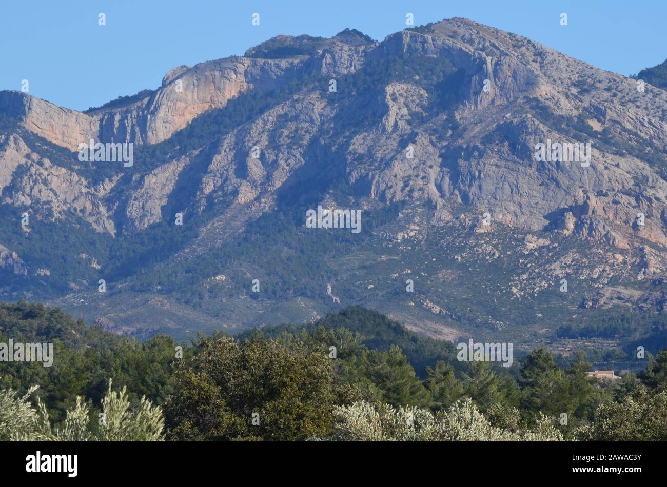 Els Ports natural park, a limestone mountain massif at the border ...