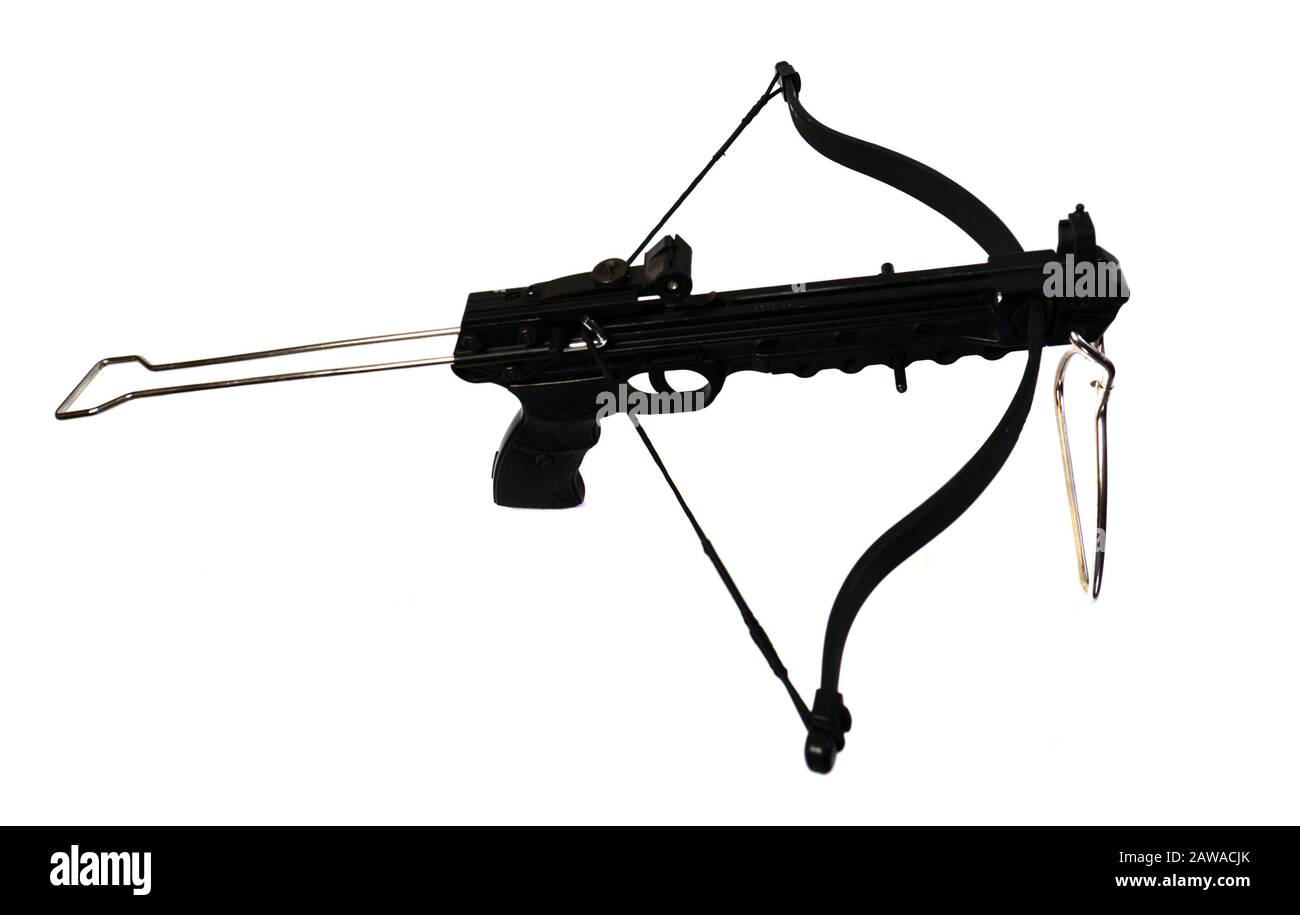 Sports black crossbow on a white background Stock Photo - Alamy