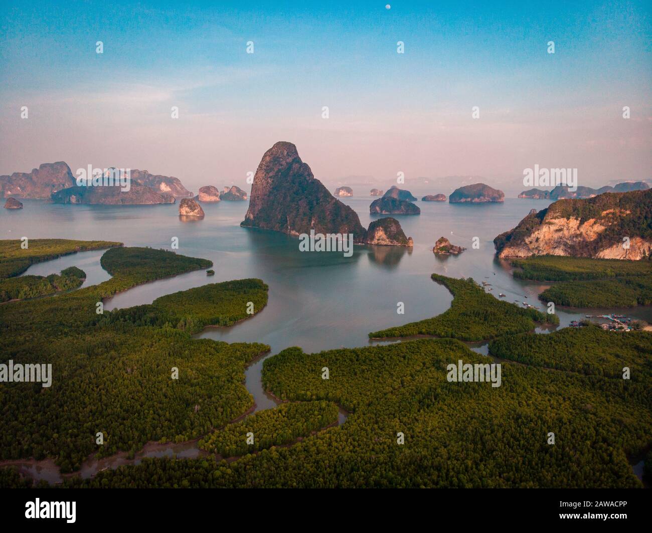 Sunrise Samet Nang She viewpoint Phangnga Bay Thailand Stock Photo - Alamy