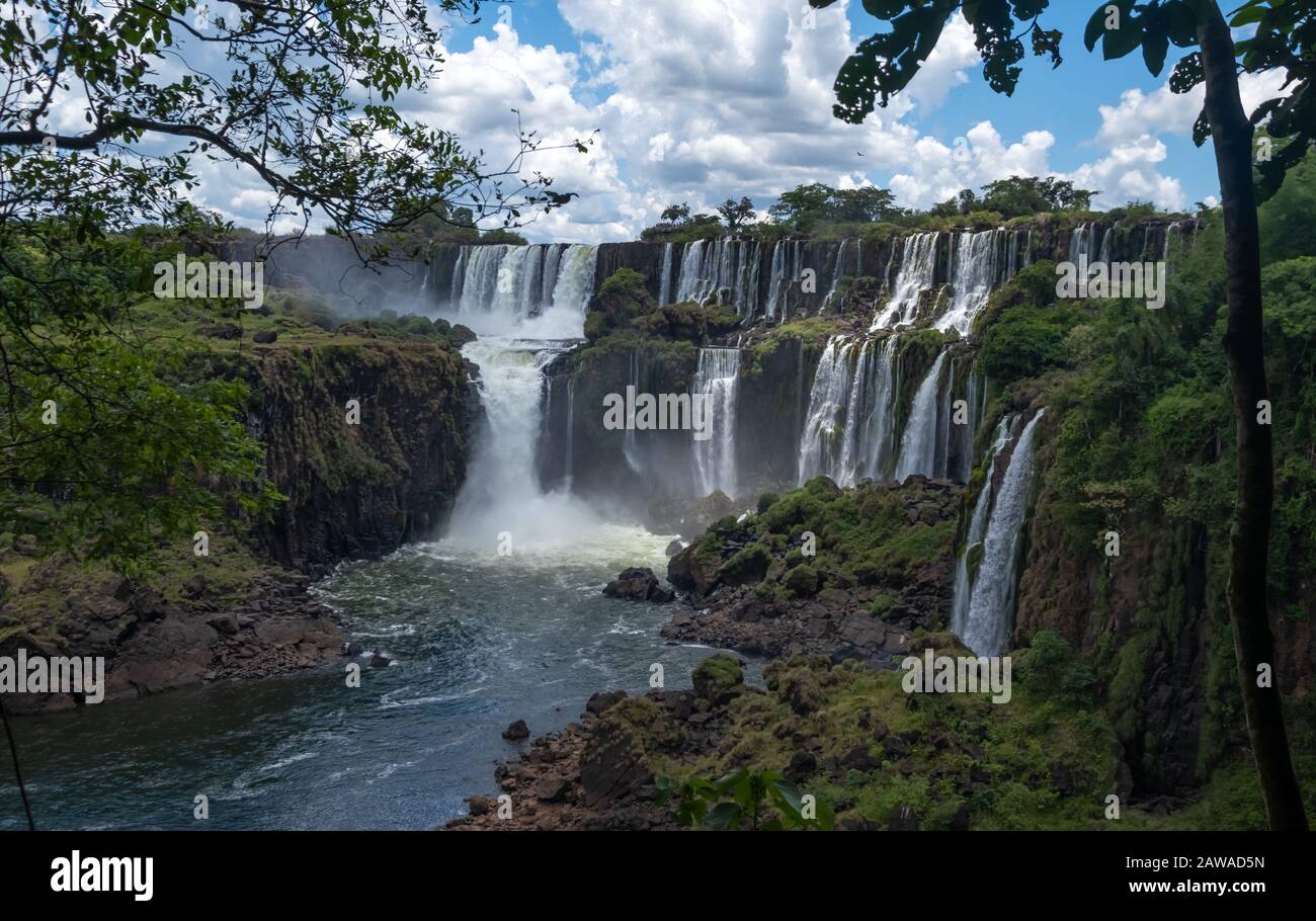 The awe inspiring Iguazu Falls (Iguaçu , waterfalls of the Iguazu River ...