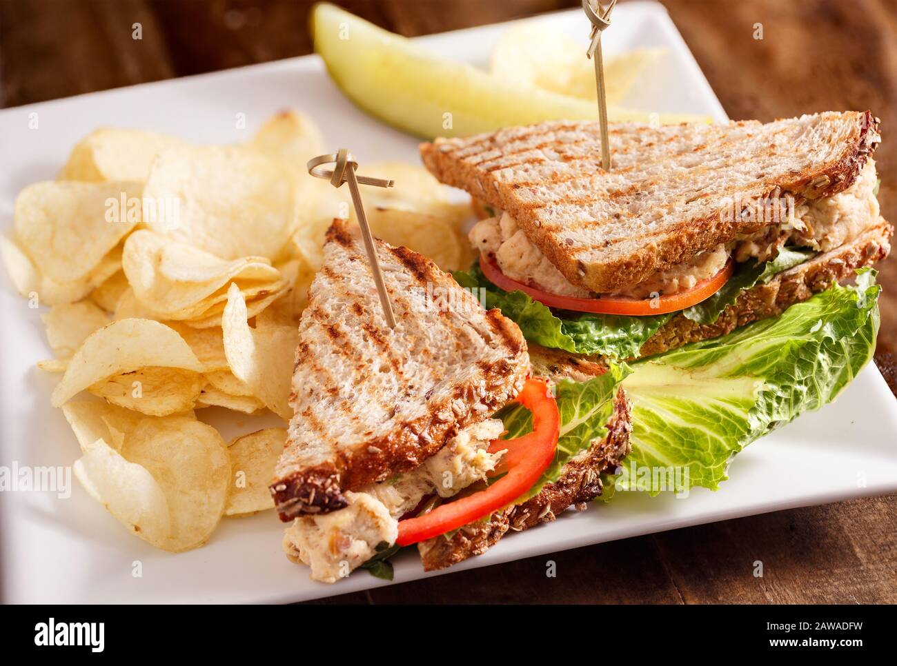 Chicken Salad Sandwich And Chips