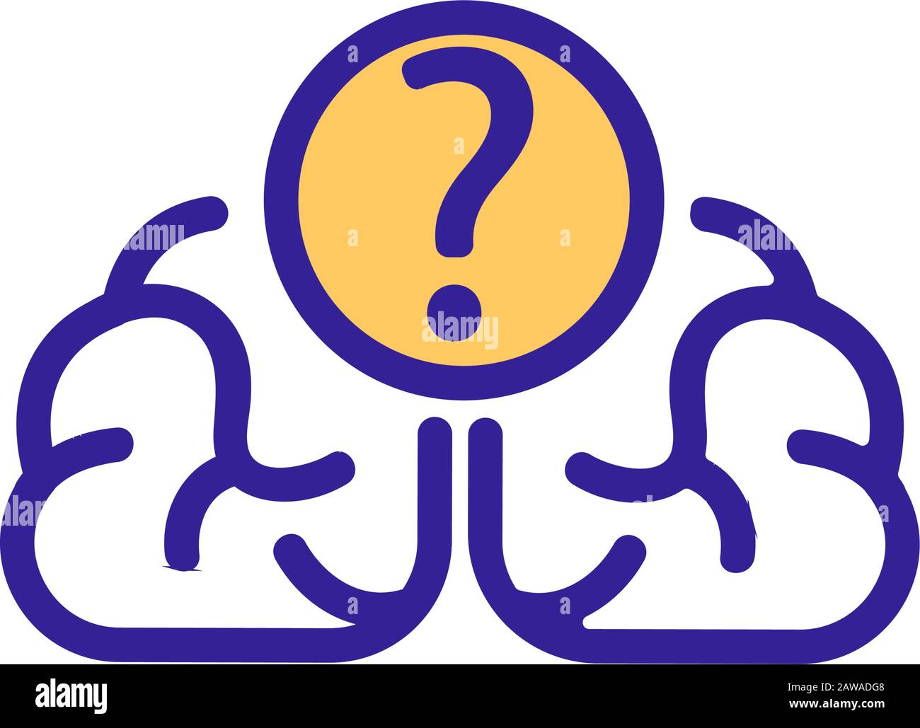 the quiz question answer to the icon vector. Isolated contour symbol ...