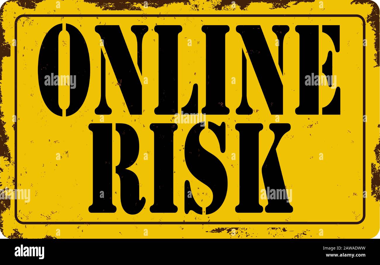 Online Risk warning sign illustration on a white background Stock ...