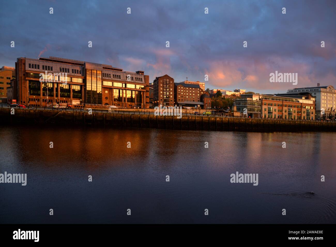 Newcastle Crown Court built out of red sandstone stands out on the ...