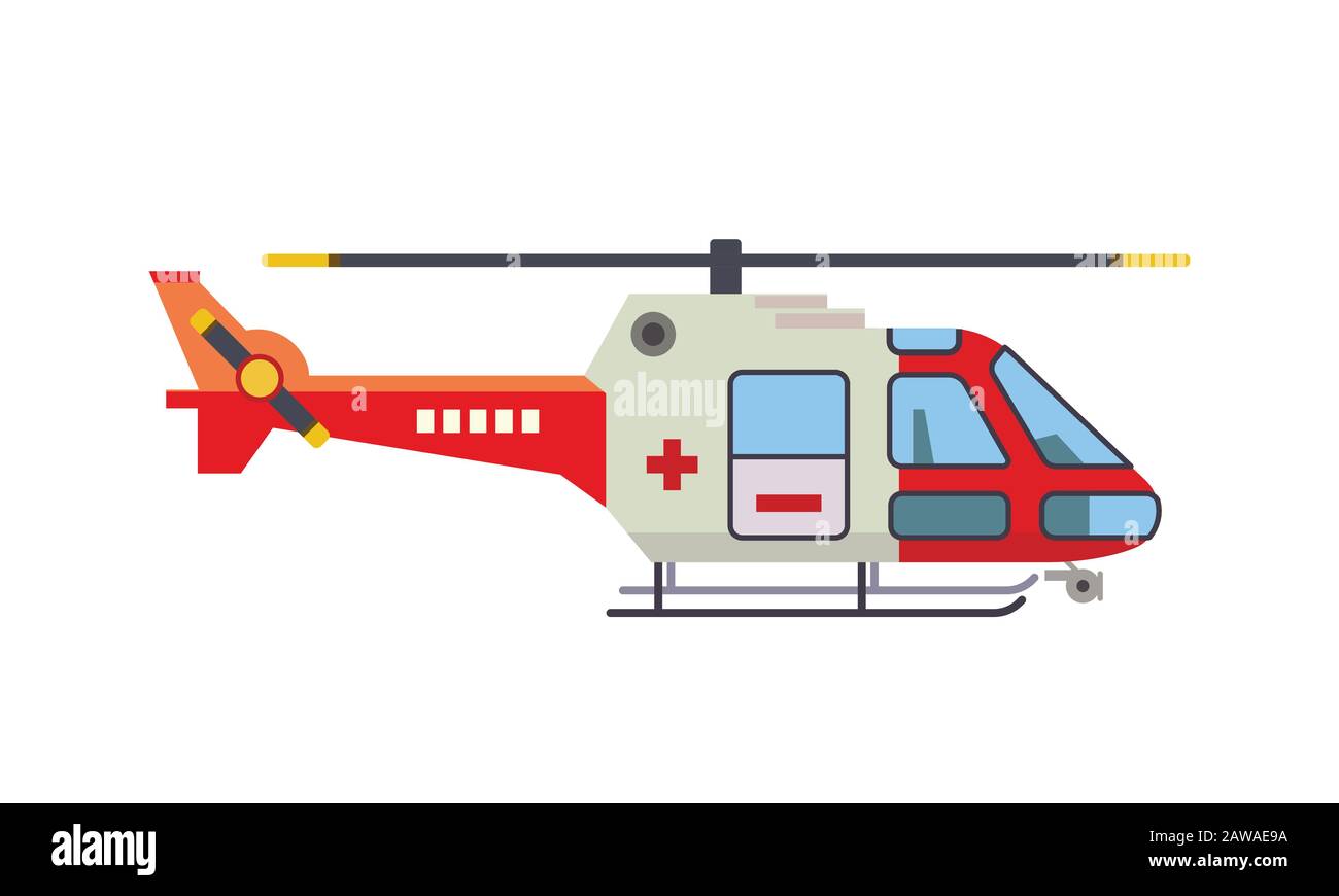 Ambulance red cross helicopter at the white background Stock Vector ...