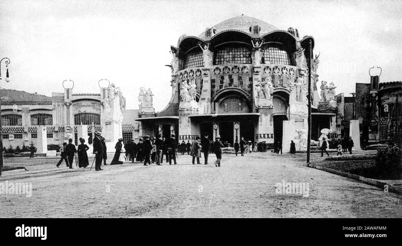 1902 , 10 may , TORINO , ITALY : The pavillion of PRIMA ESPOSIZIONE ...