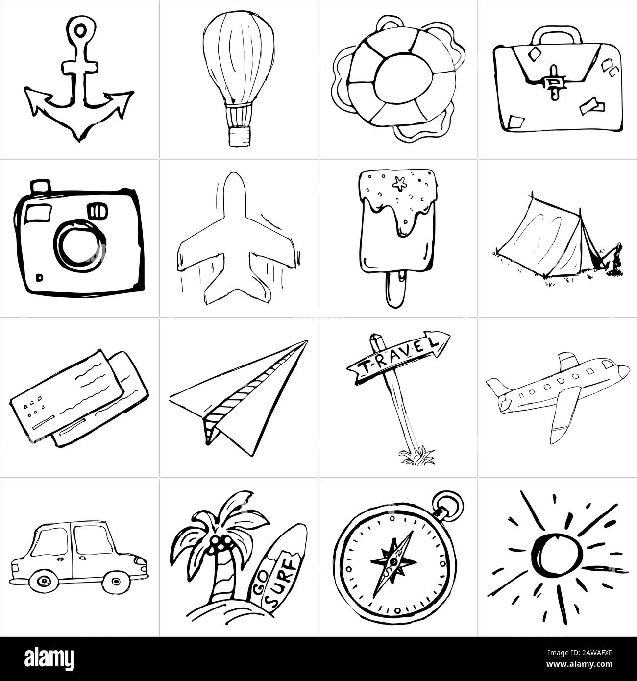 Travel drink pattern Stock Vector Images - Alamy