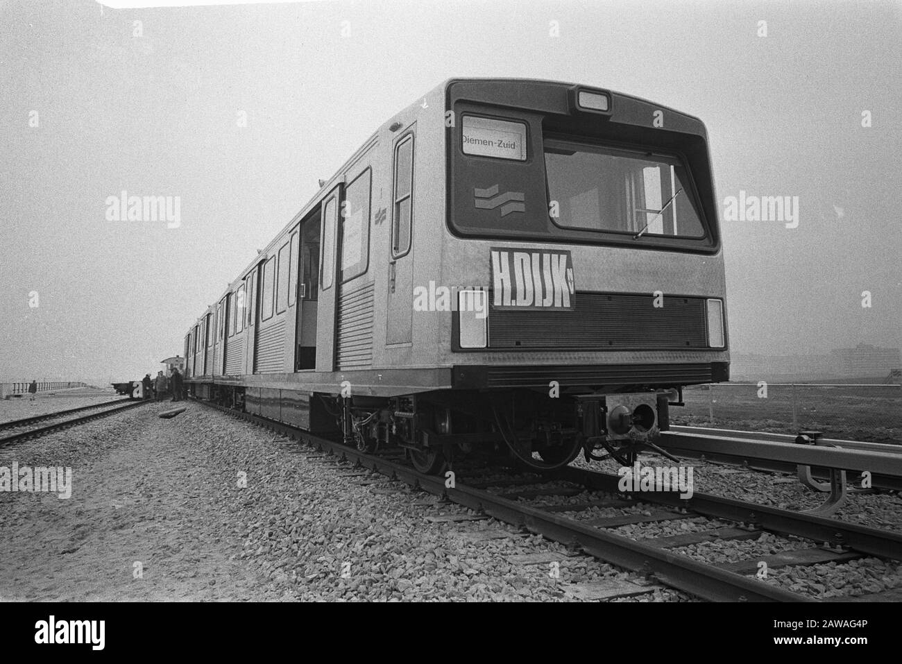 Metro rail car driving test in Bijlmer (contract) Date: April 26, 1973 ...