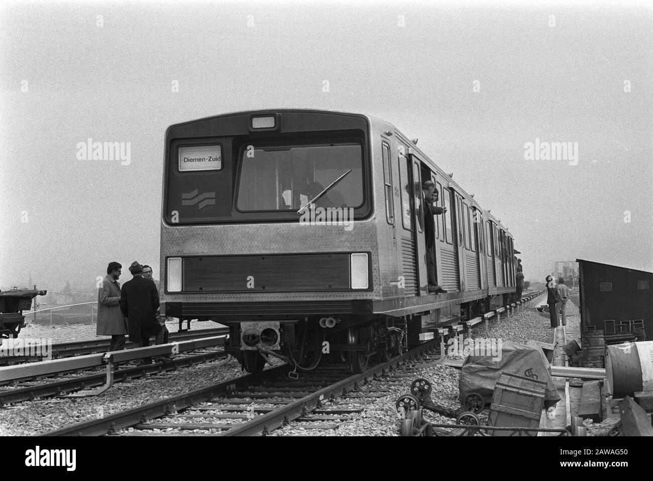 Metro rail car driving test in Bijlmer Date: April 26, 1973 Keywords ...