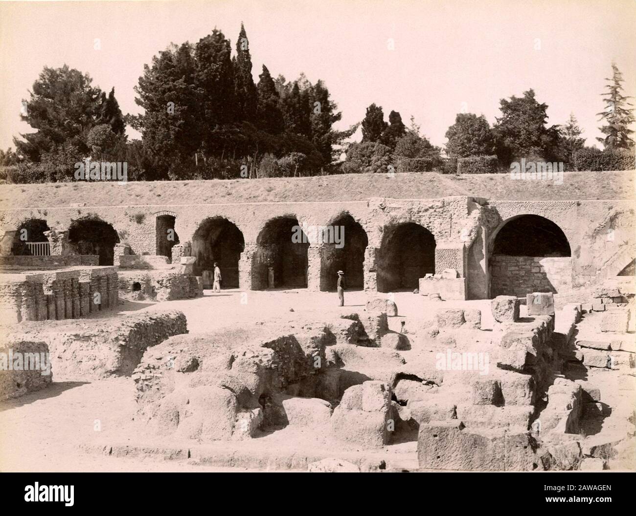 1880 ca. , ROMA , ITALY : THE ancient MURA DI ROMOLO ruins at COLLE ...