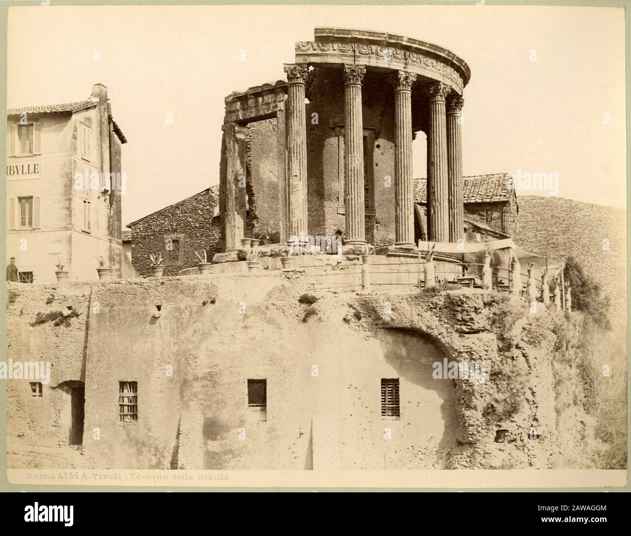 1875 ca. , TIVOLI , ROMA , ITALY : The Tempio di Vesta and Tempio della ...