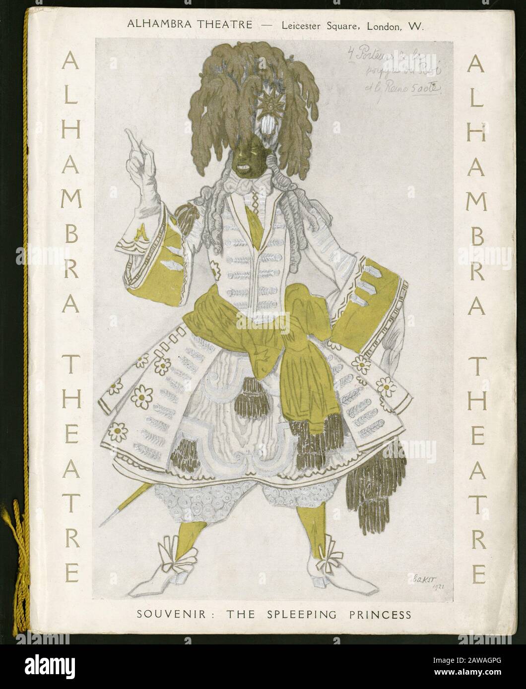 1921 , LONDON , GREAT BRITAIN : Cover of BALLETS RUSSES performance of ...