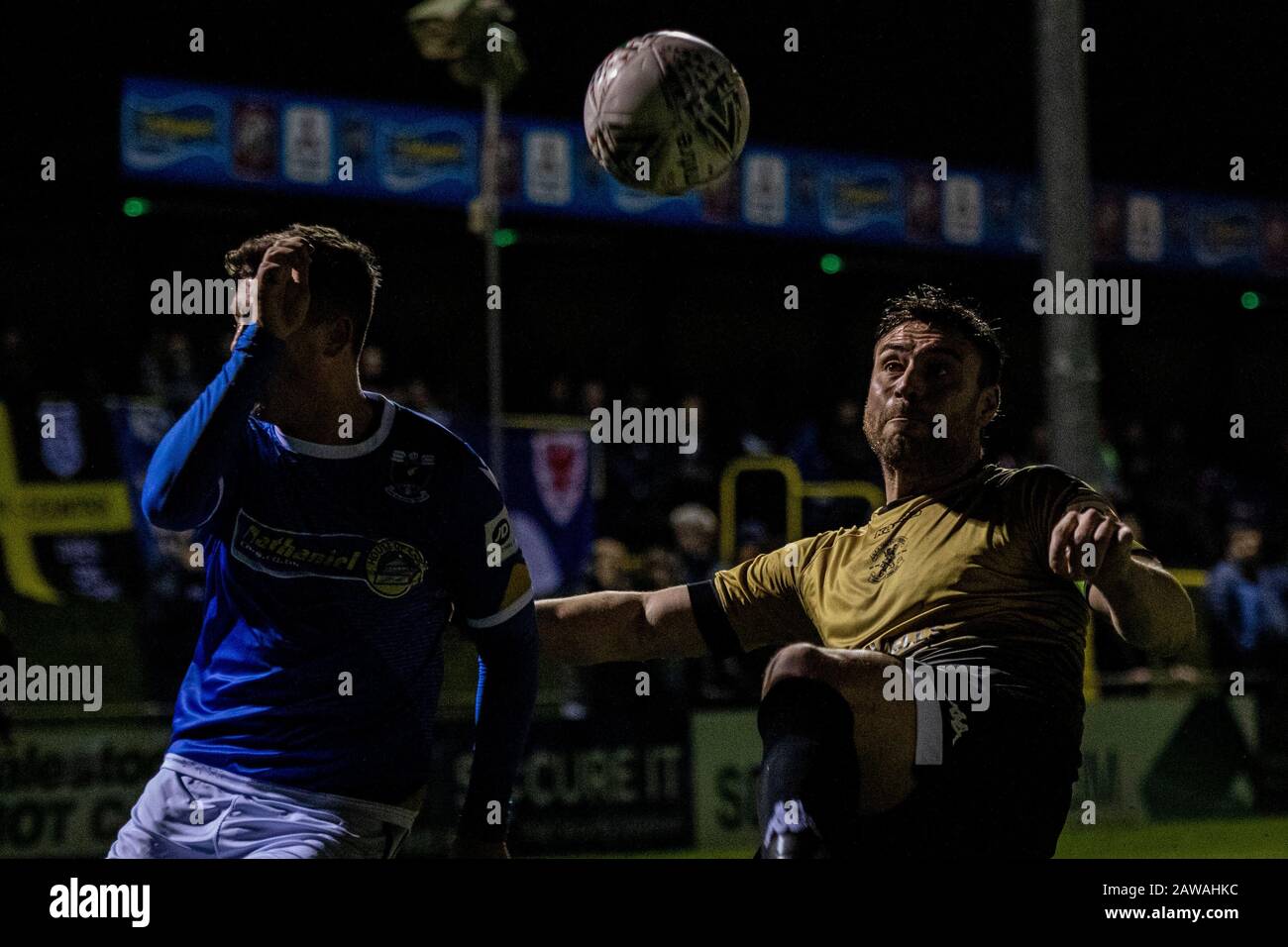 Penybont v Carmarthen at Bryntirion Park in the JD Cymru Premier on the ...