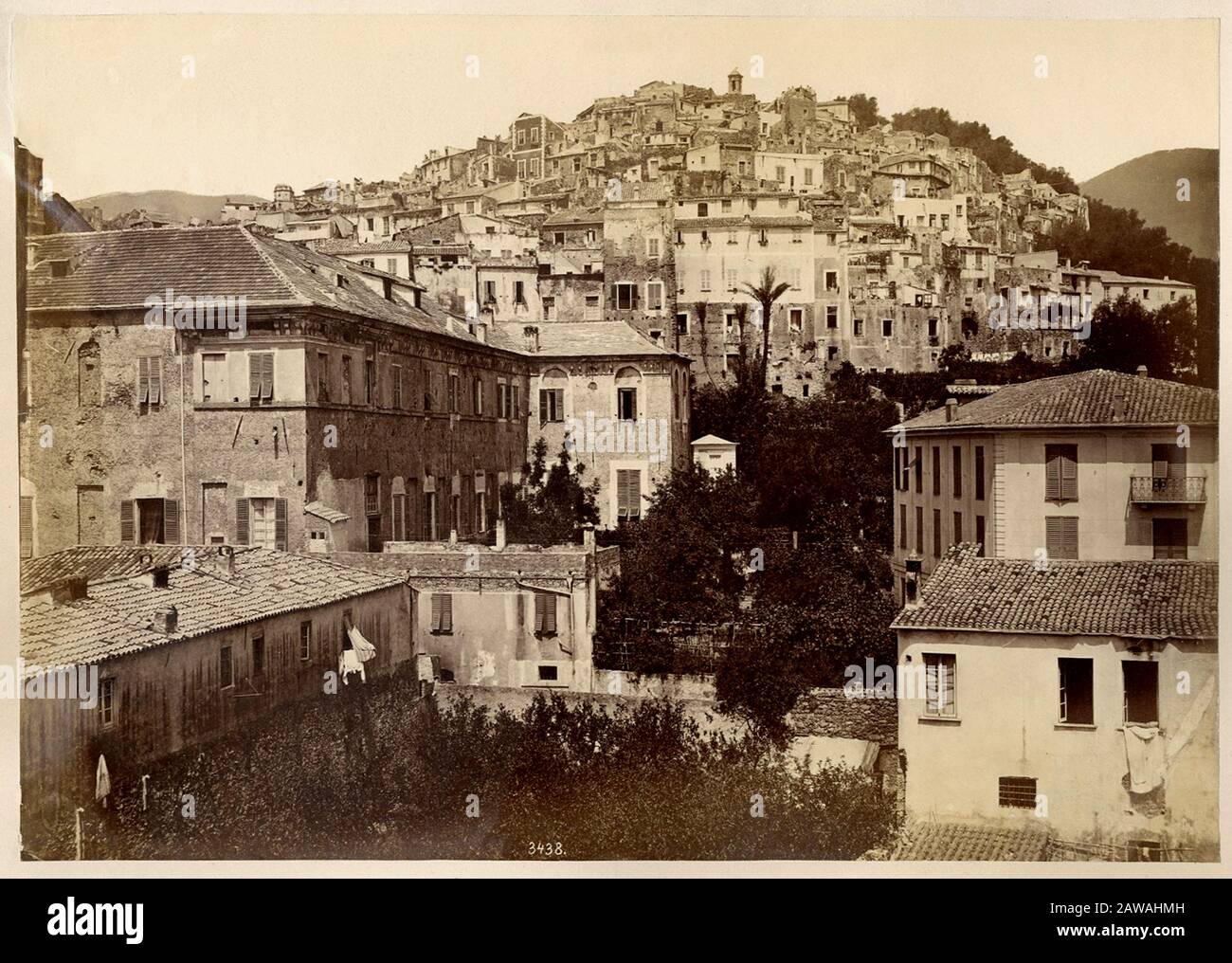 1890 ca, IMPERIA , ITALY : SANREMO - SAN REMO , view of the Hight Old ...