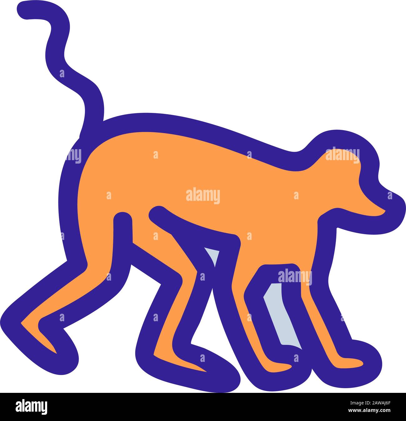 Jungle Monkey Icon Vector. Isolated contour symbol illustration Stock ...