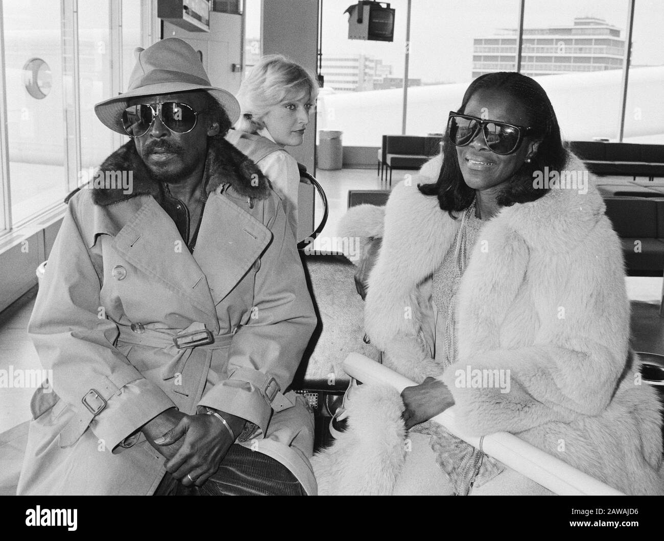 Arrival jazz trumpeter Miles Davis at Schiphol. Miles Davis and his ...