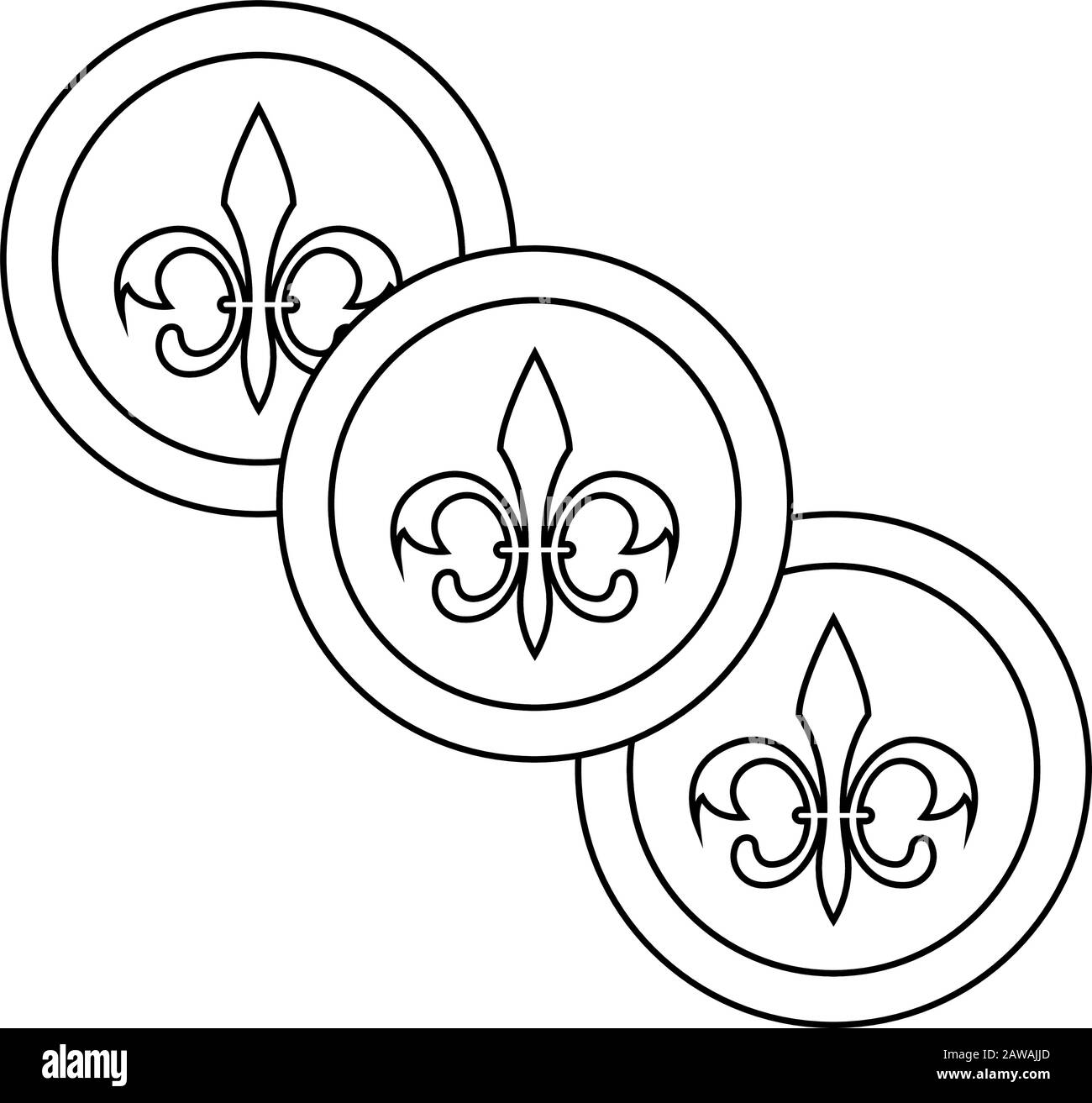 Set fleur de lis Black and White Stock Photos & Images - Alamy