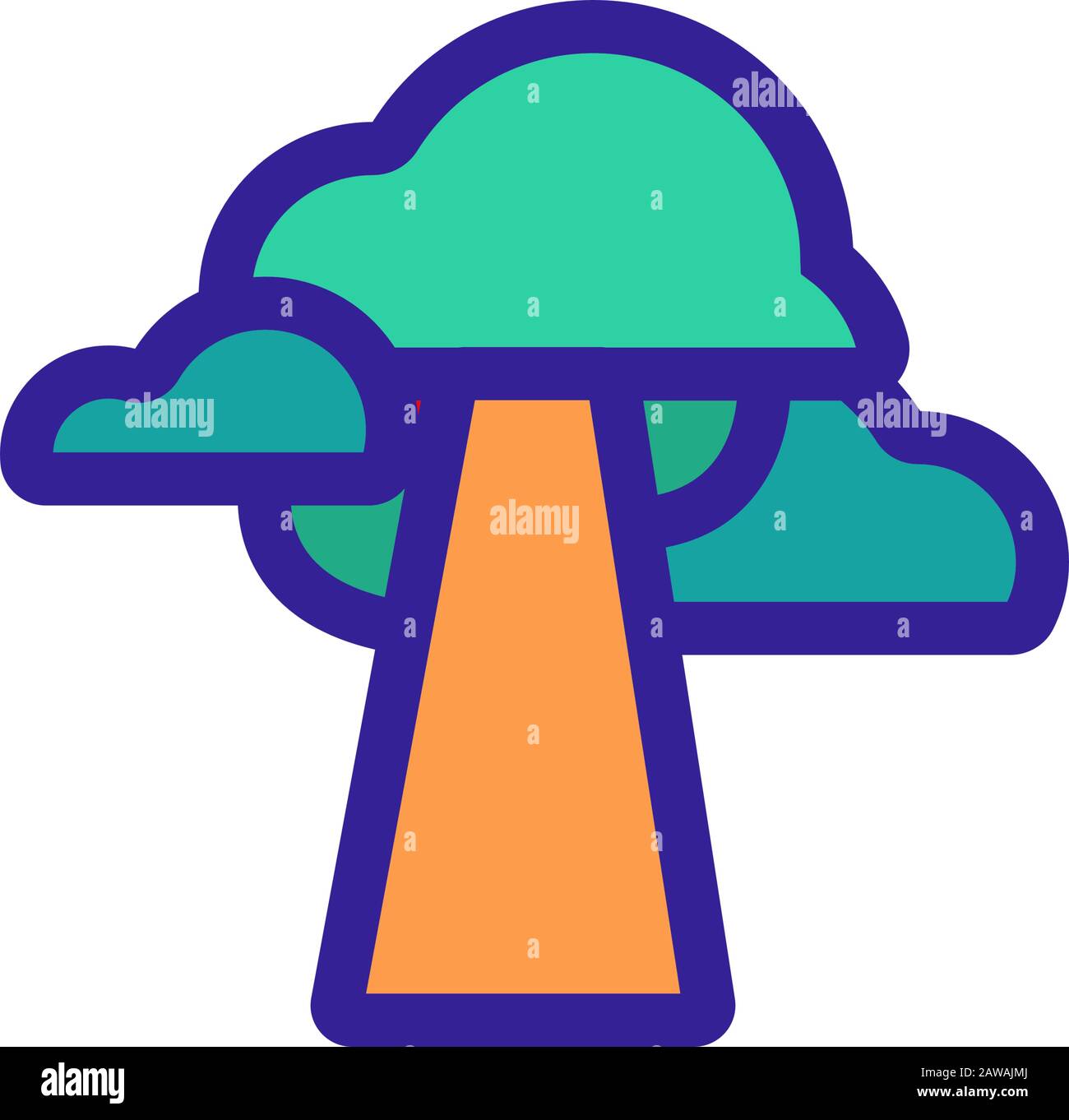 Jungle tree icon vector. Isolated contour symbol illustration Stock ...