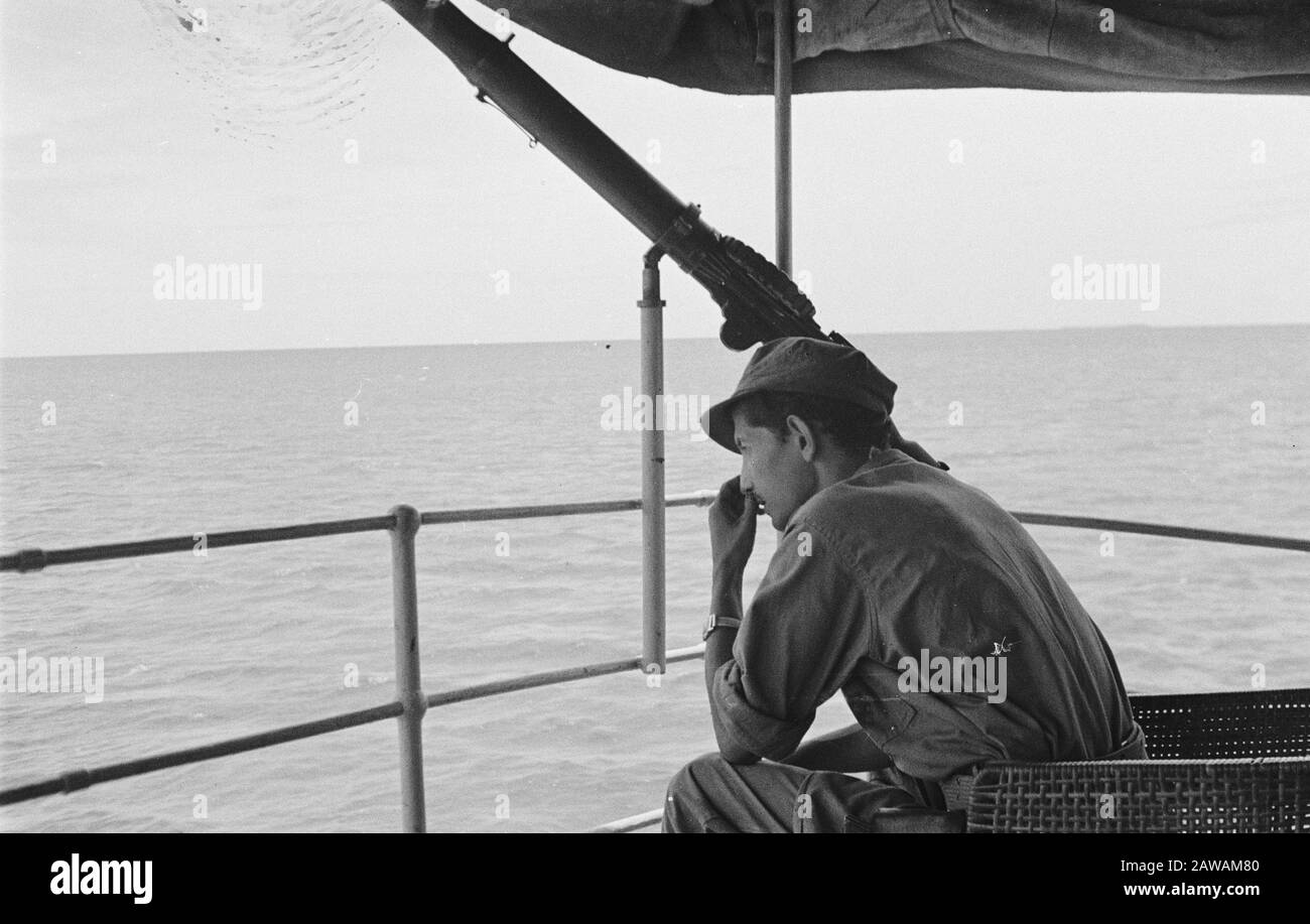 Borneo (1947 Feb) Soldiers aboard a ship date: February 1947 Location ...