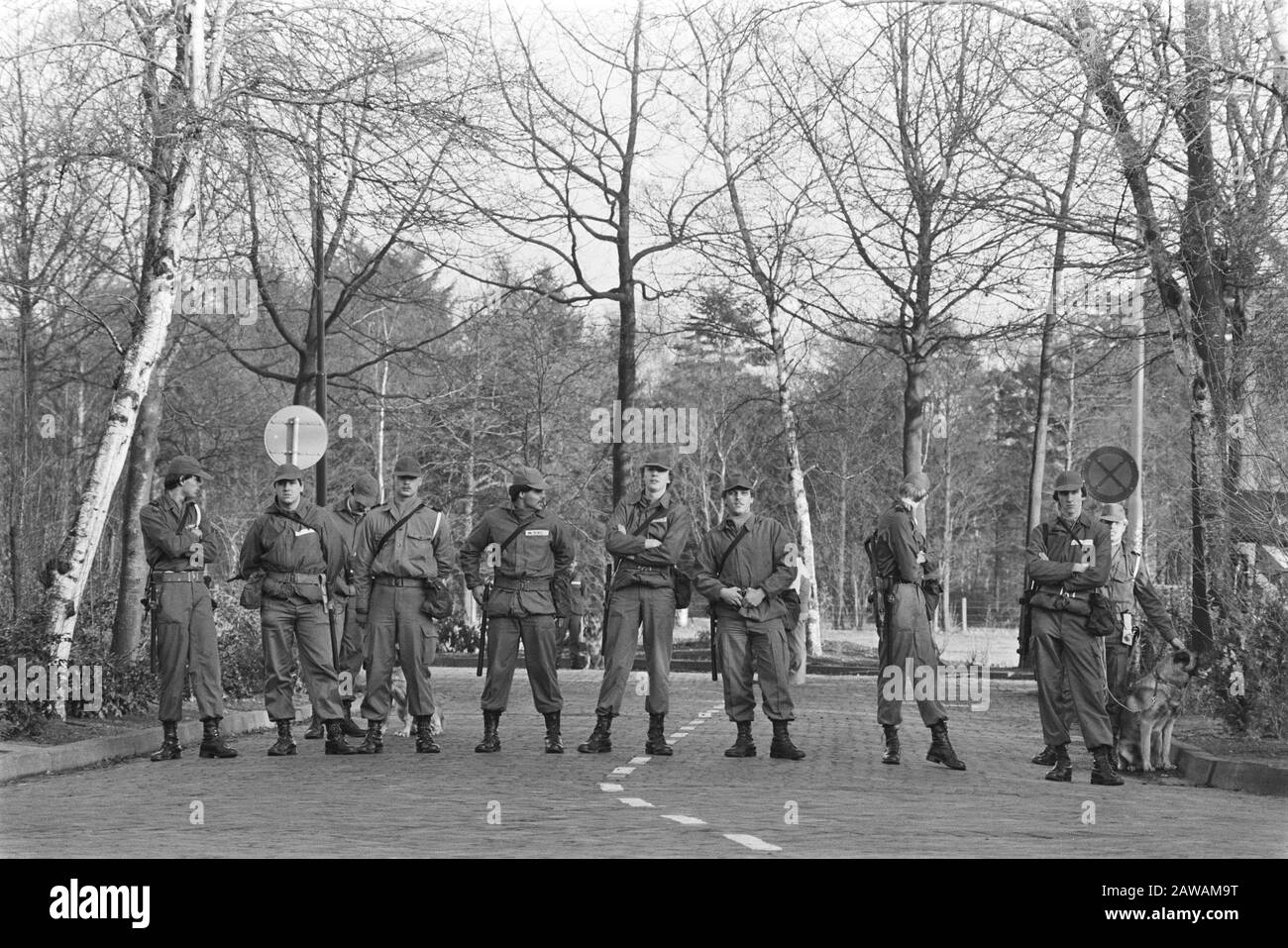 encirclement base Woensdrecht against nuclear weapons Soldiers guard ...