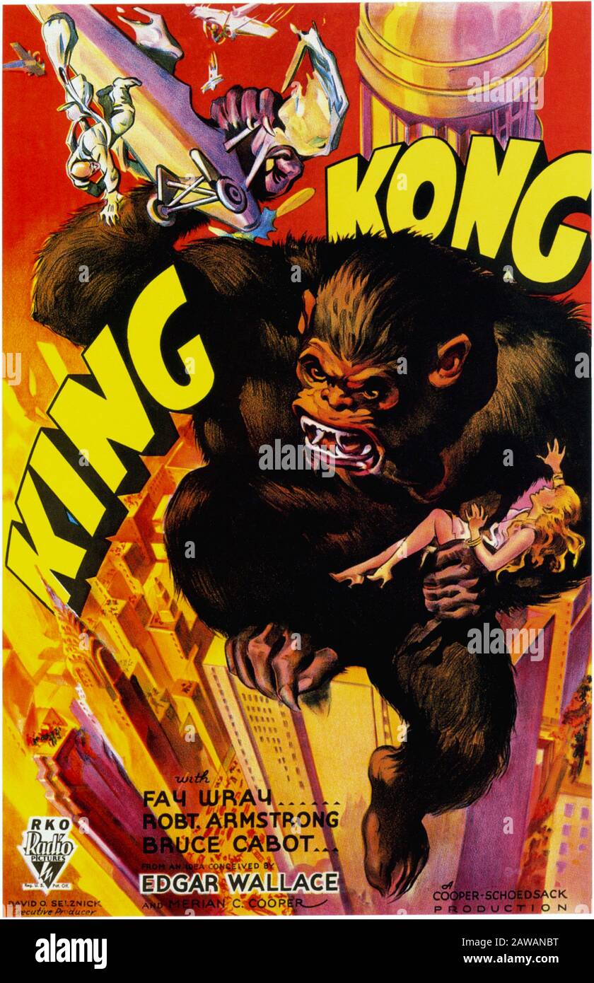 1933 , USA : The original poster RKO for the movie KING KONG by Merian ...