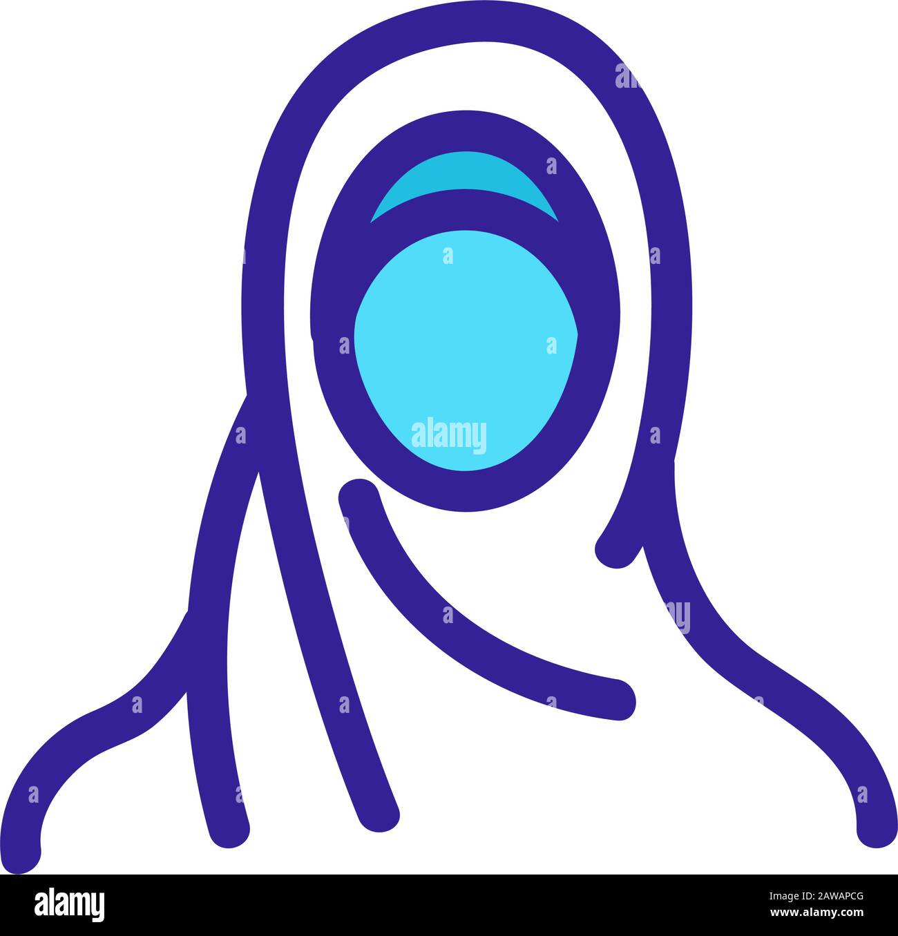 Hijab woman icon vector. Isolated contour symbol illustration Stock ...