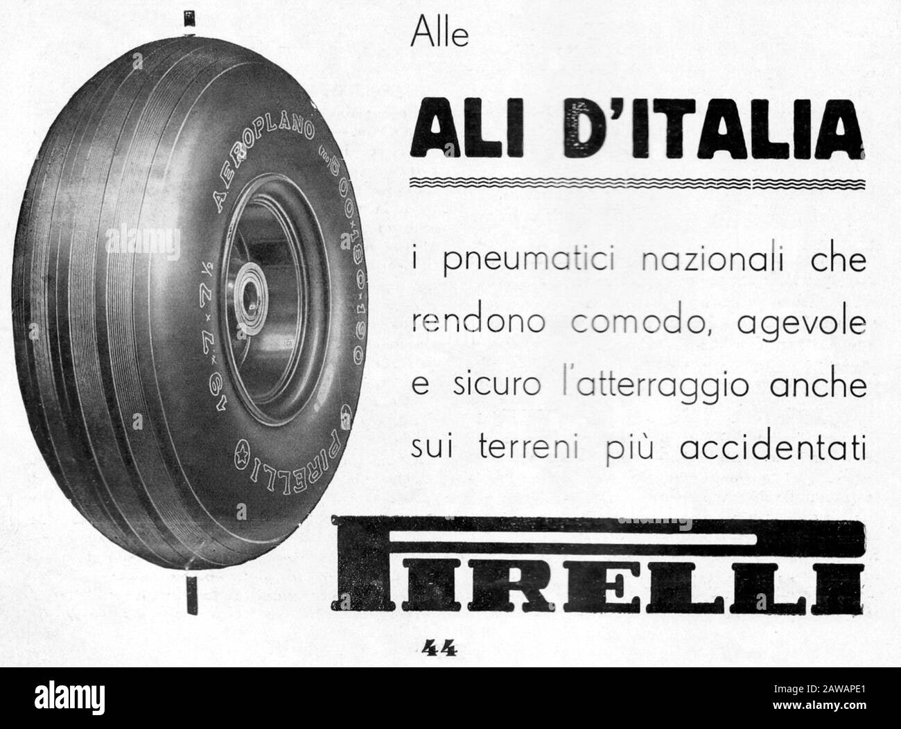 1933 , MILANO, ITALY : The italian industry PIRELLI advertising for ...