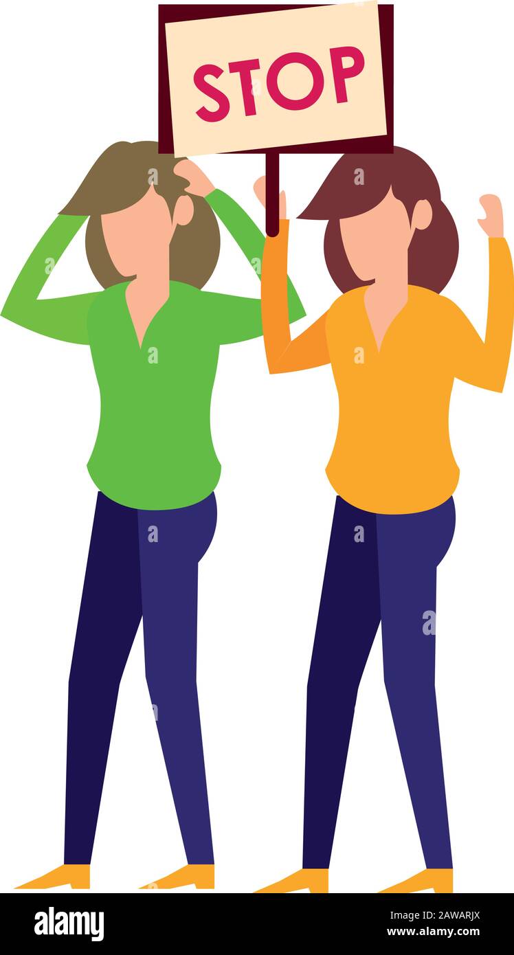 Young women protesting Stock Vector Images - Alamy