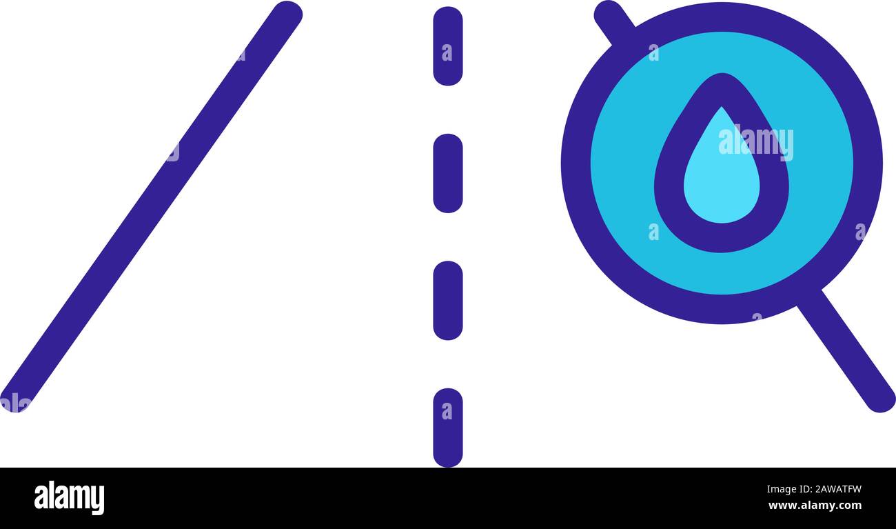 wet road icon vector. Isolated contour symbol illustration Stock Vector ...