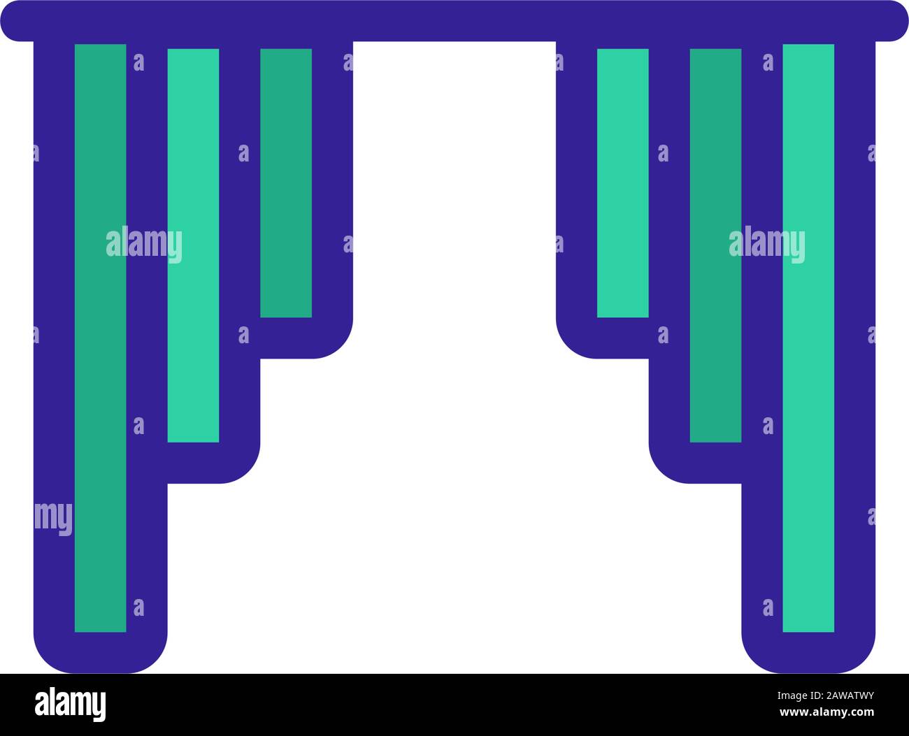 curtain icon vector. Isolated contour symbol illustration Stock Vector ...