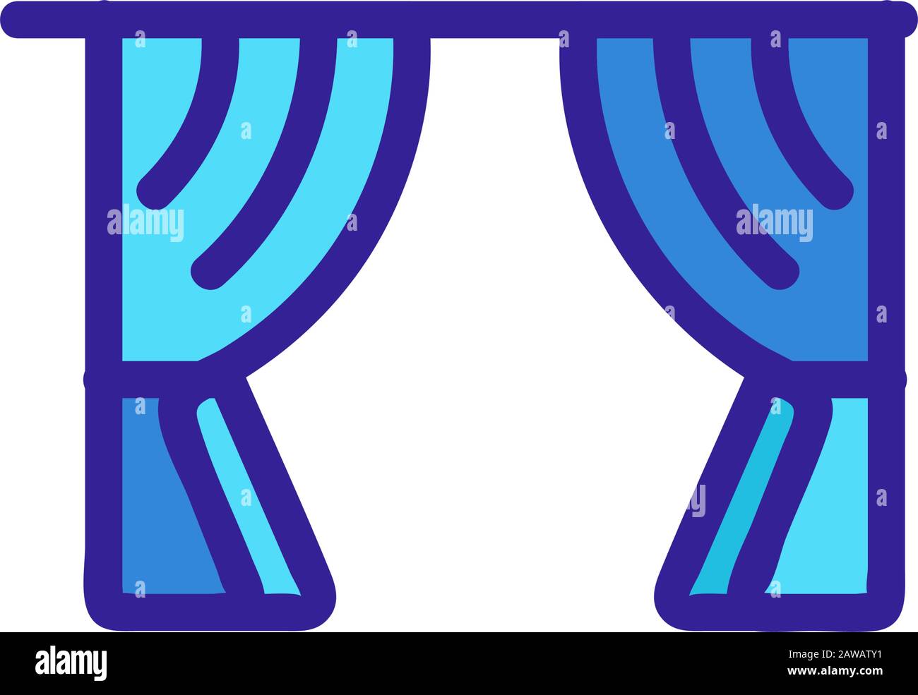 curtain icon vector. Isolated contour symbol illustration Stock Vector ...