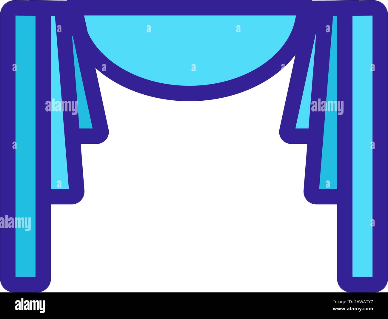 curtain icon vector. Isolated contour symbol illustration Stock Vector ...