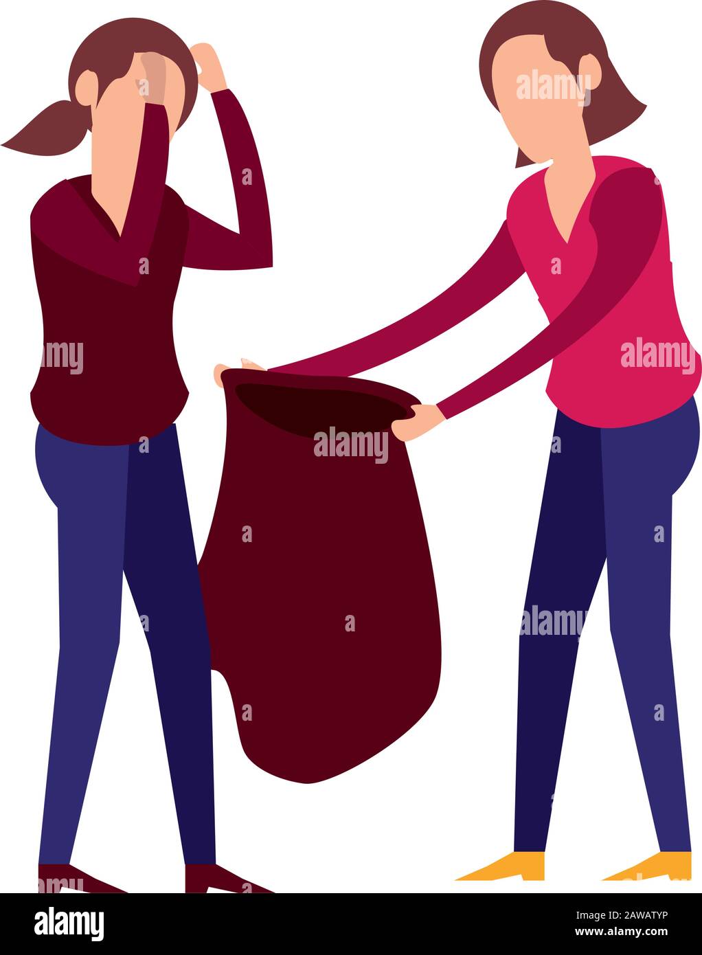 women lifting plastic garbage bag Stock Vector Image & Art - Alamy