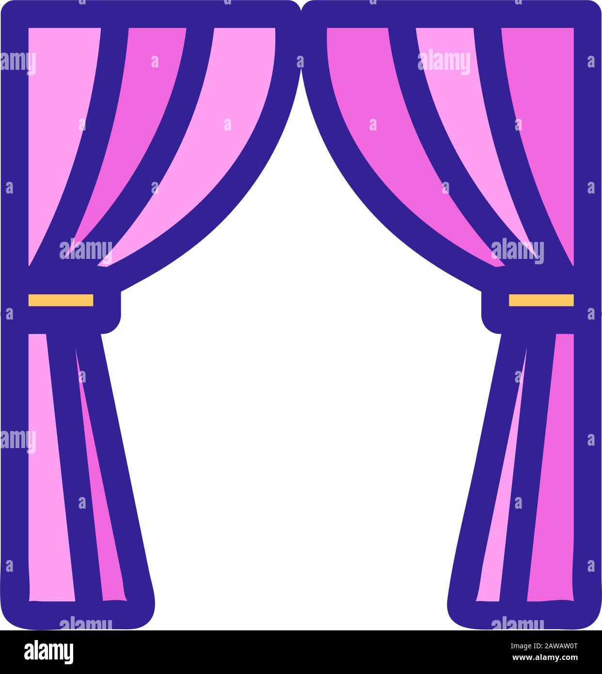 curtain icon vector. Isolated contour symbol illustration Stock Vector ...