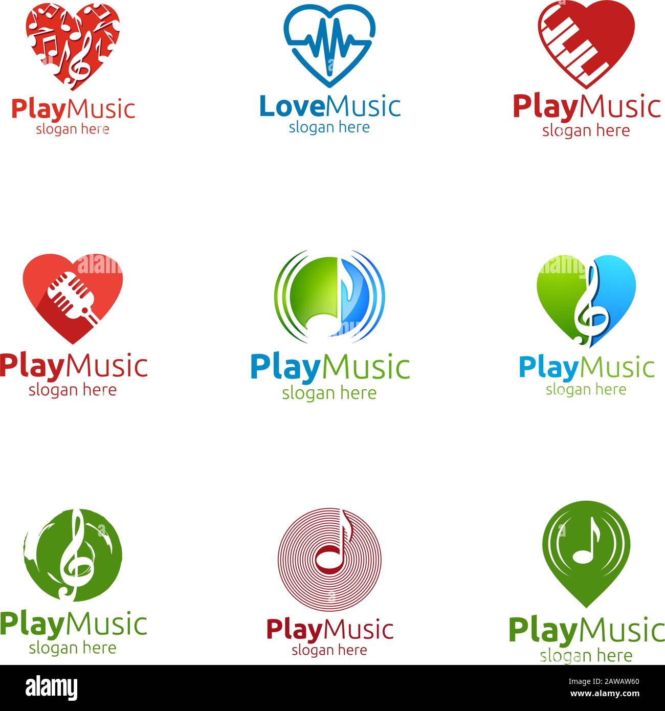 Abstract Music Logo with Note and Play Concept Stock Vector Image & Art ...