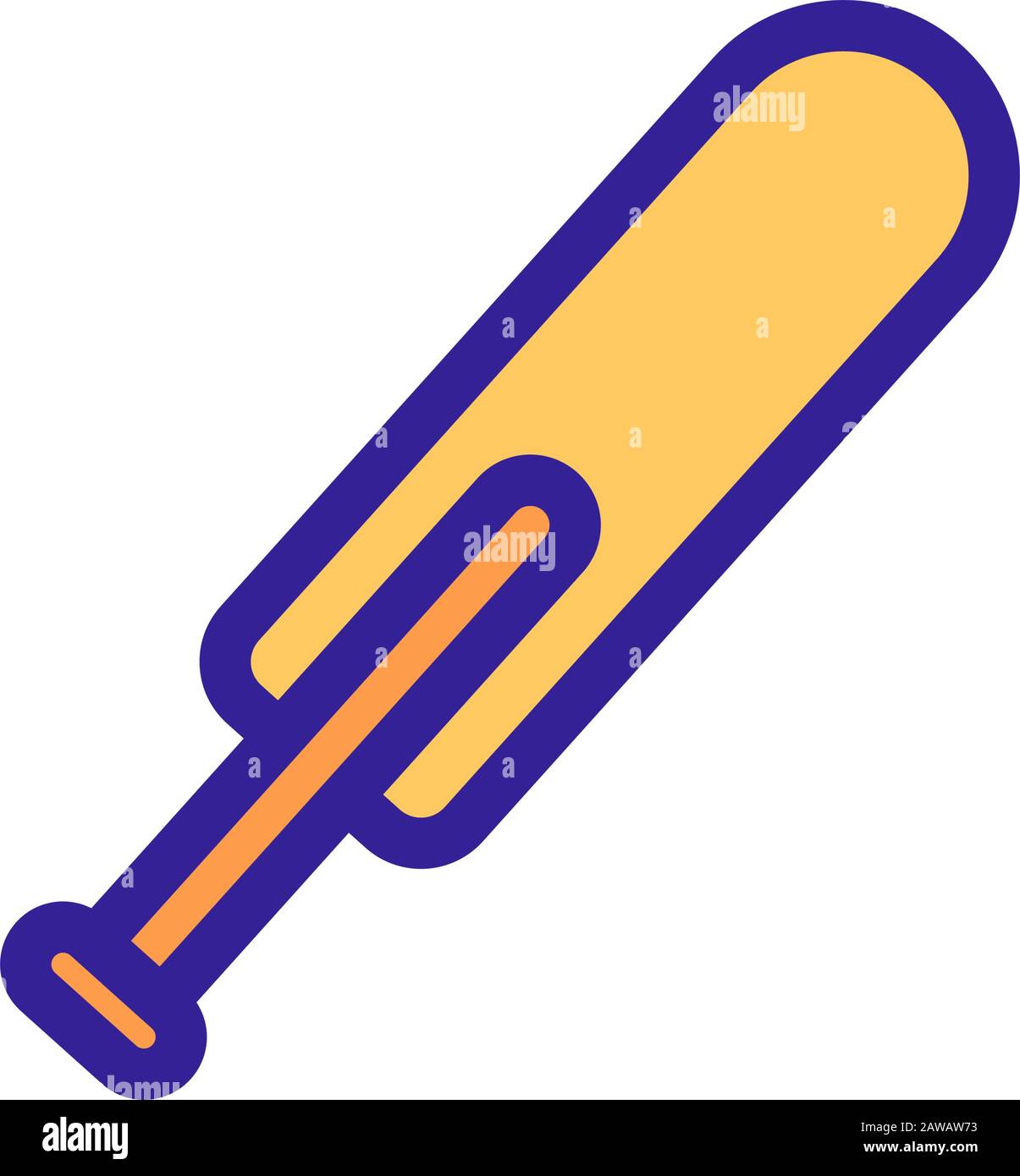 Cricket bat icon vector. Isolated contour symbol illustration Stock ...