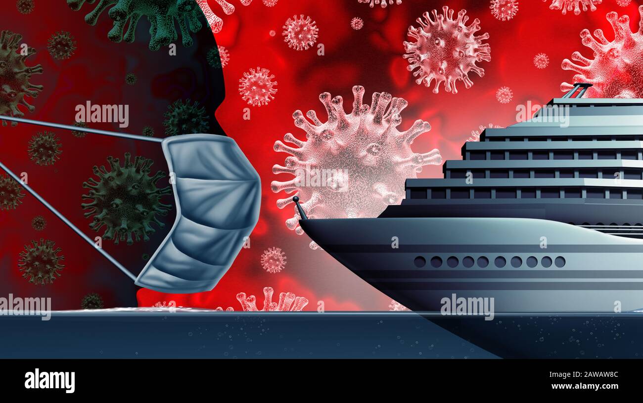 Cruise ship coronavirus public health risk on a boat liner as a ...