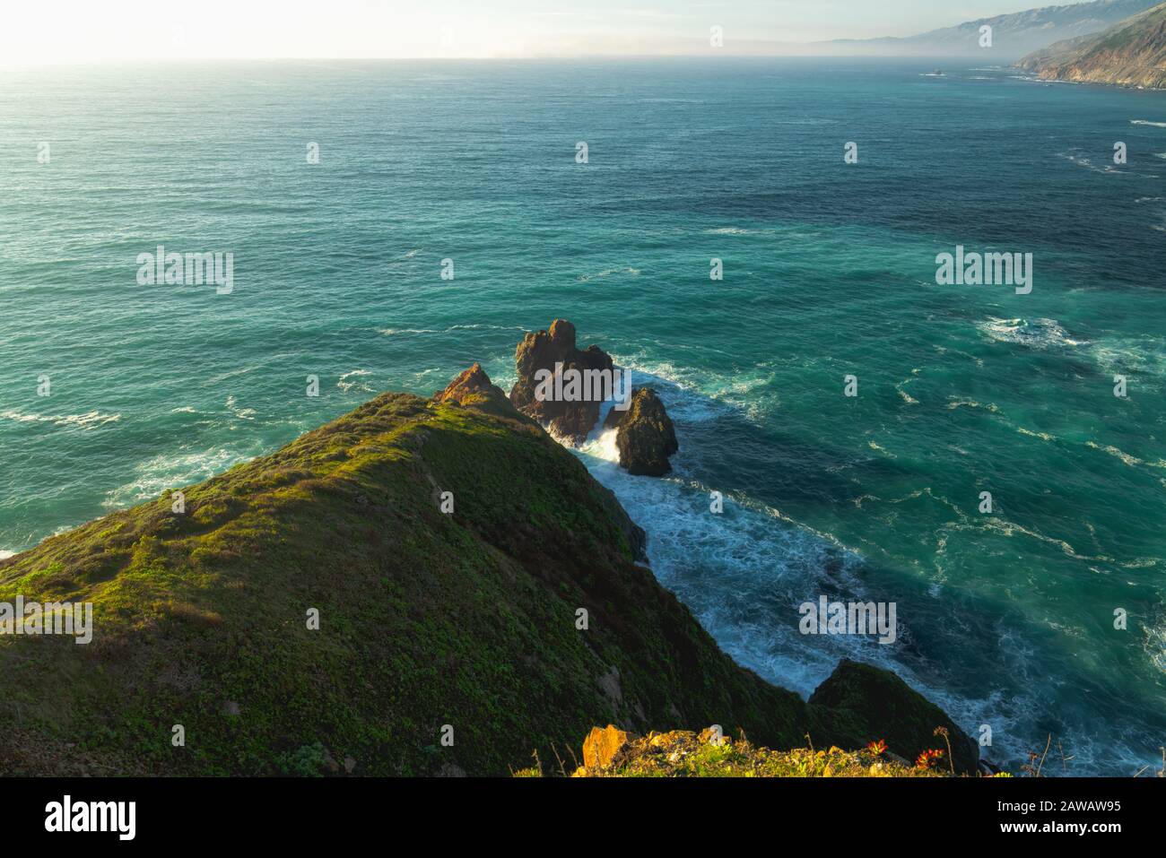 Big Sur, California Coast. Scenic view of cliffs and ocean, Monterey ...