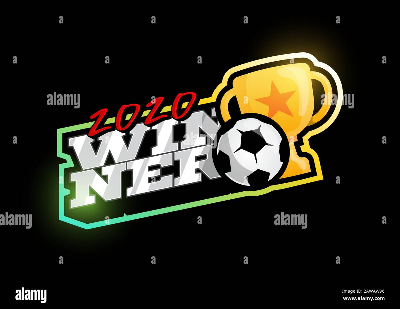 Winner 2020 football vector logo. Modern professional Typography sport ...