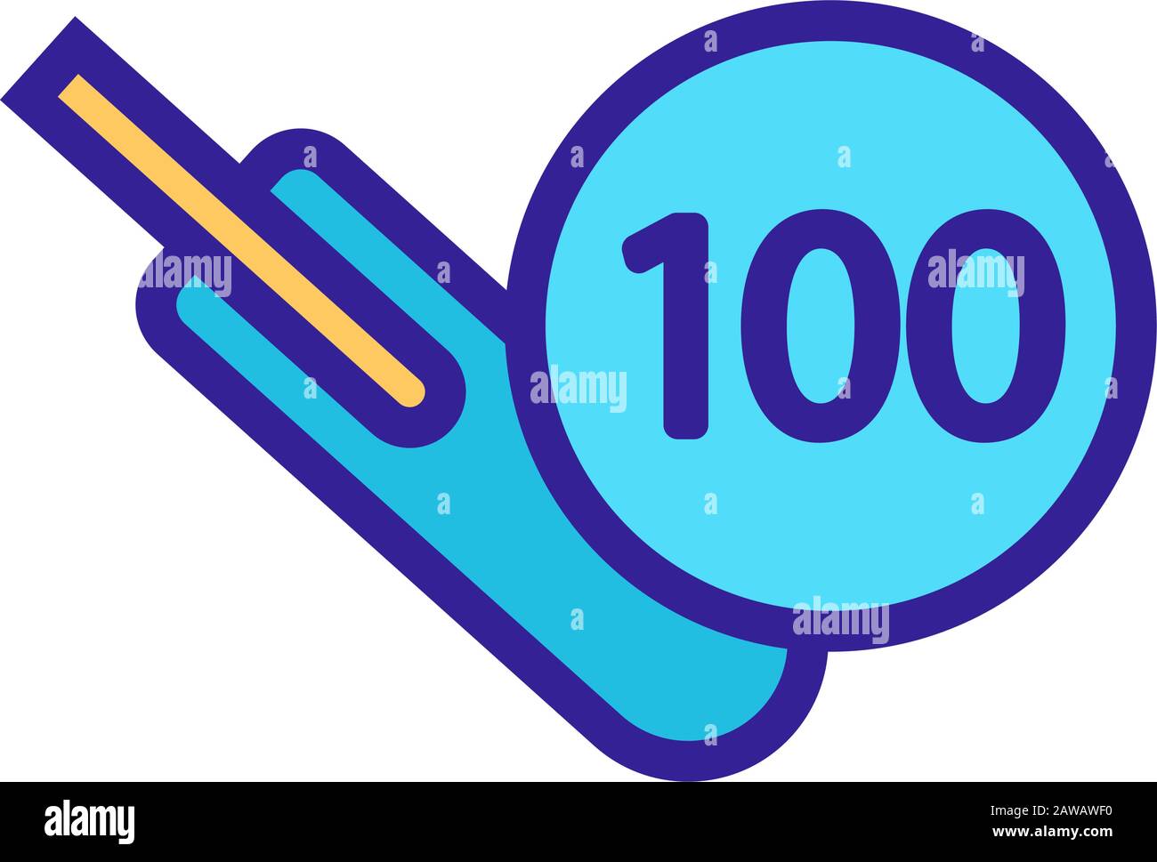 Cricket score icon vector. Isolated contour symbol illustration Stock ...